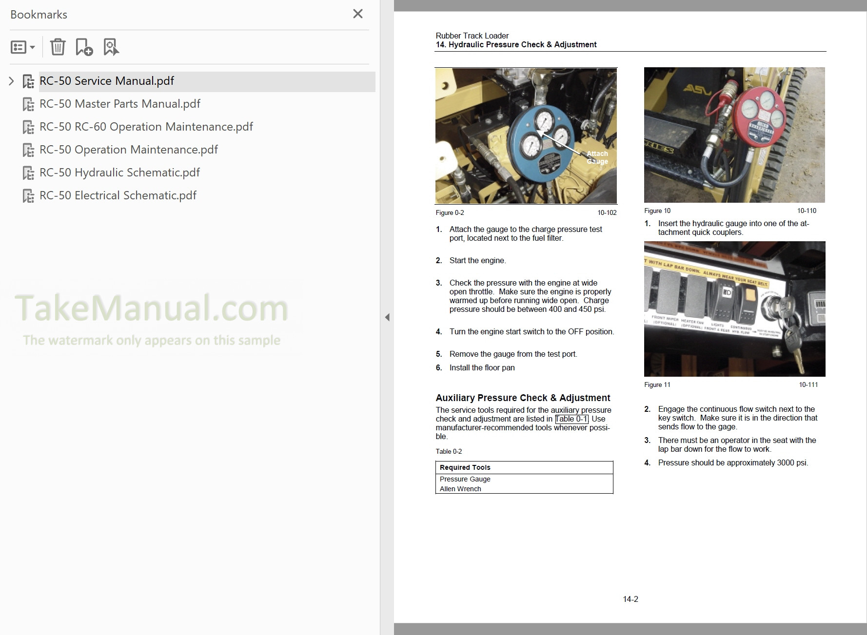 ASV RC30 RC50 RC60 Service Operation Maintenance Parts Manual Compact ...