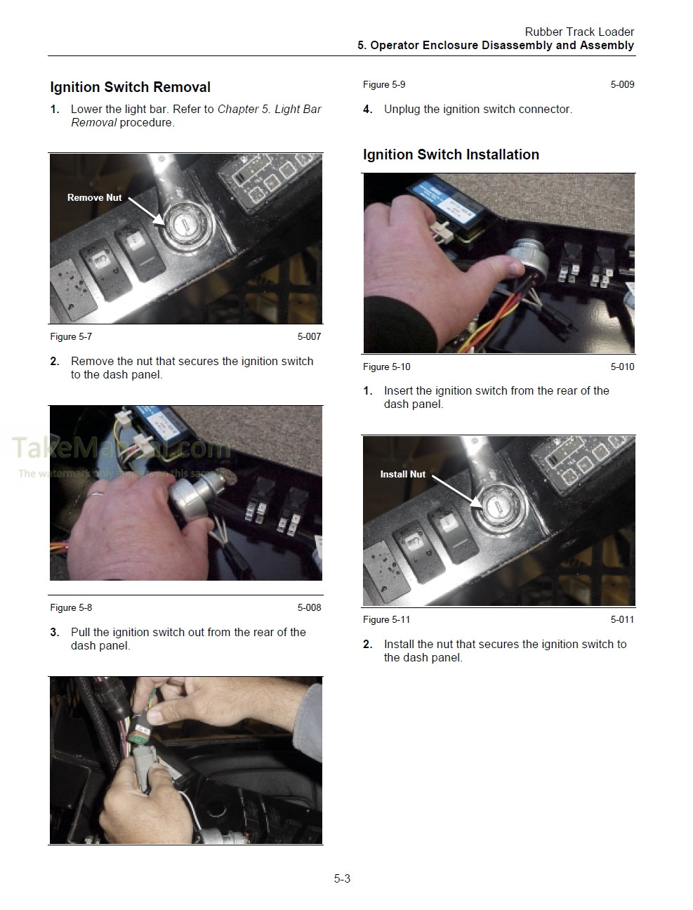 ASV RC50 RC60 Posi Track Service Parts Operation Maintenance Manual ...