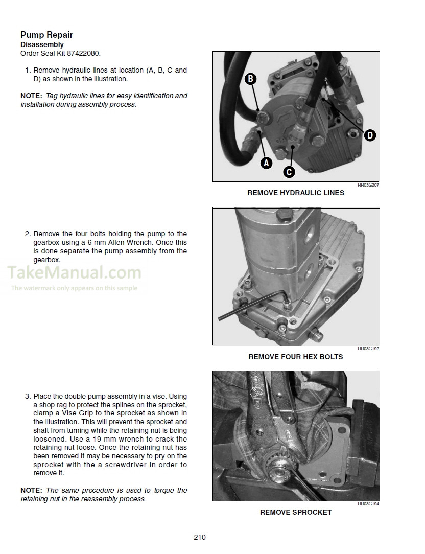Case 2042 2052 2062 Repair Manual Draper Header 6-14912 PDF