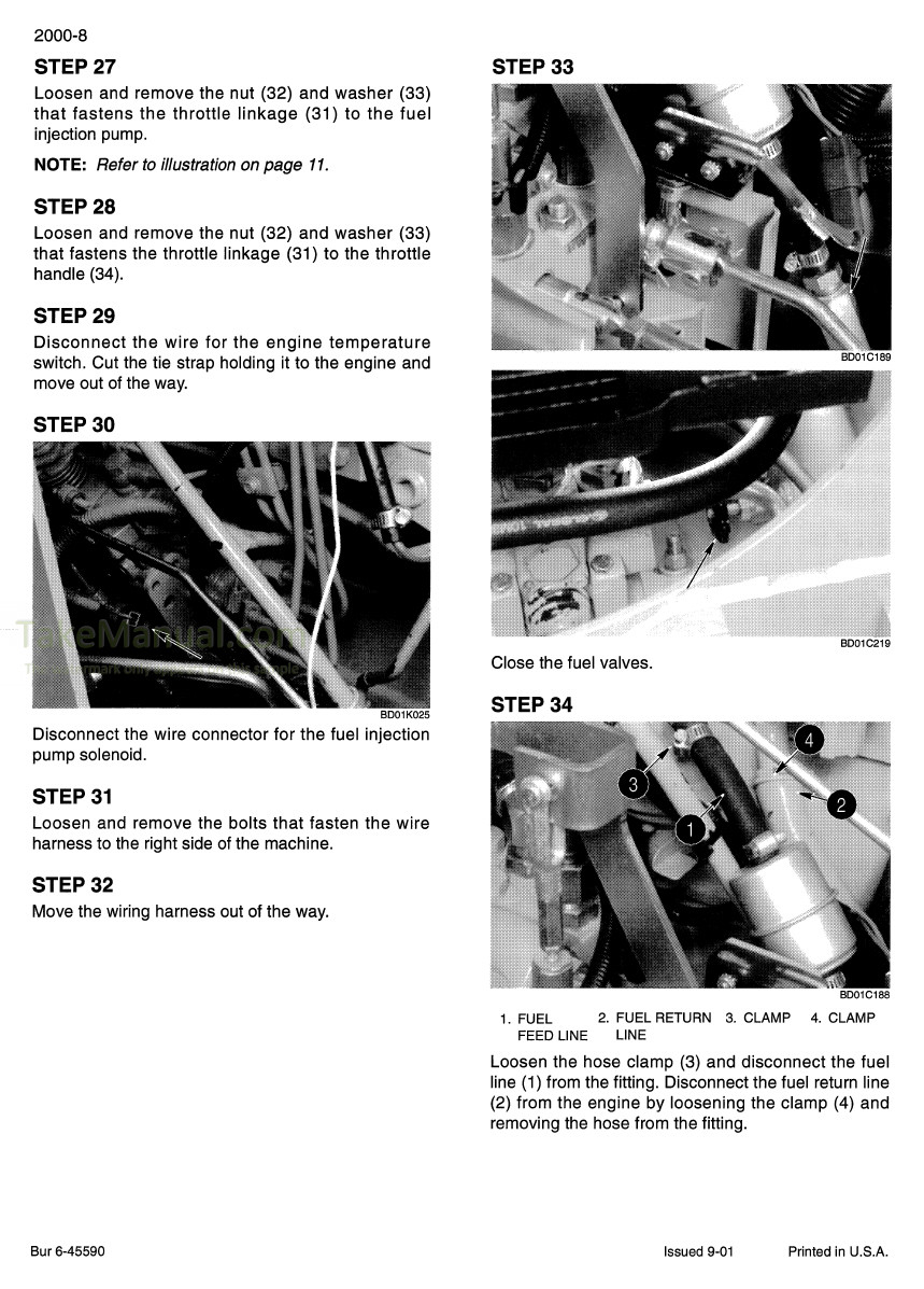 Case 40XT Repair Manual Skid Steer Loader 6-45070 PDF