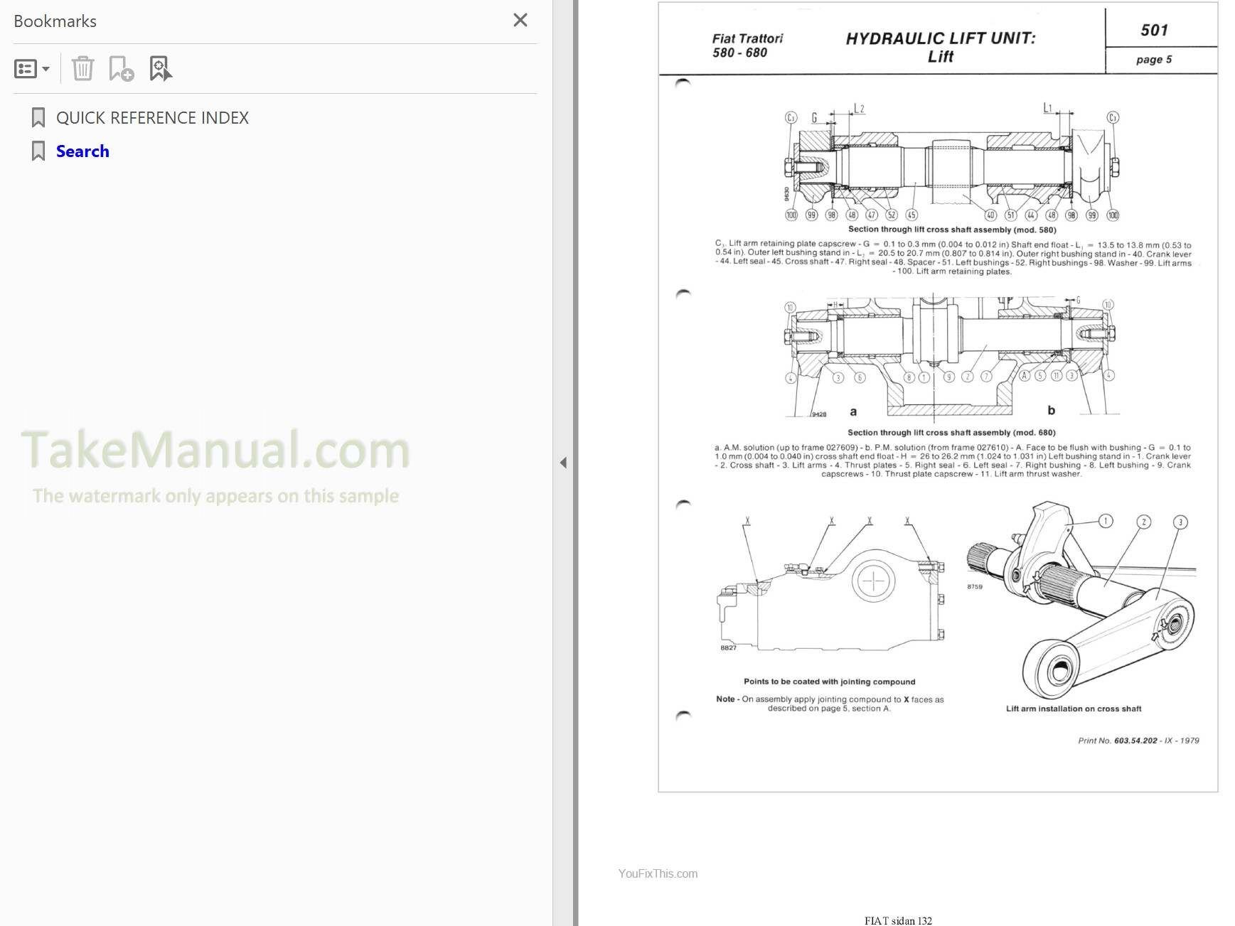 Fiat 580-580 DT 680-680 DT Workshop Manual 603.54.202