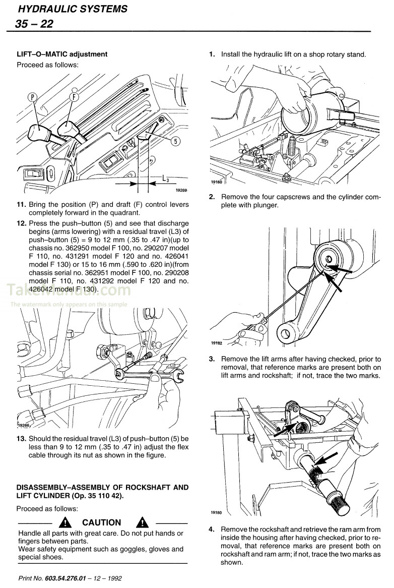 Fiat F100 F110 F120 F130 Turbo Workshop Manual Tractor 06910102