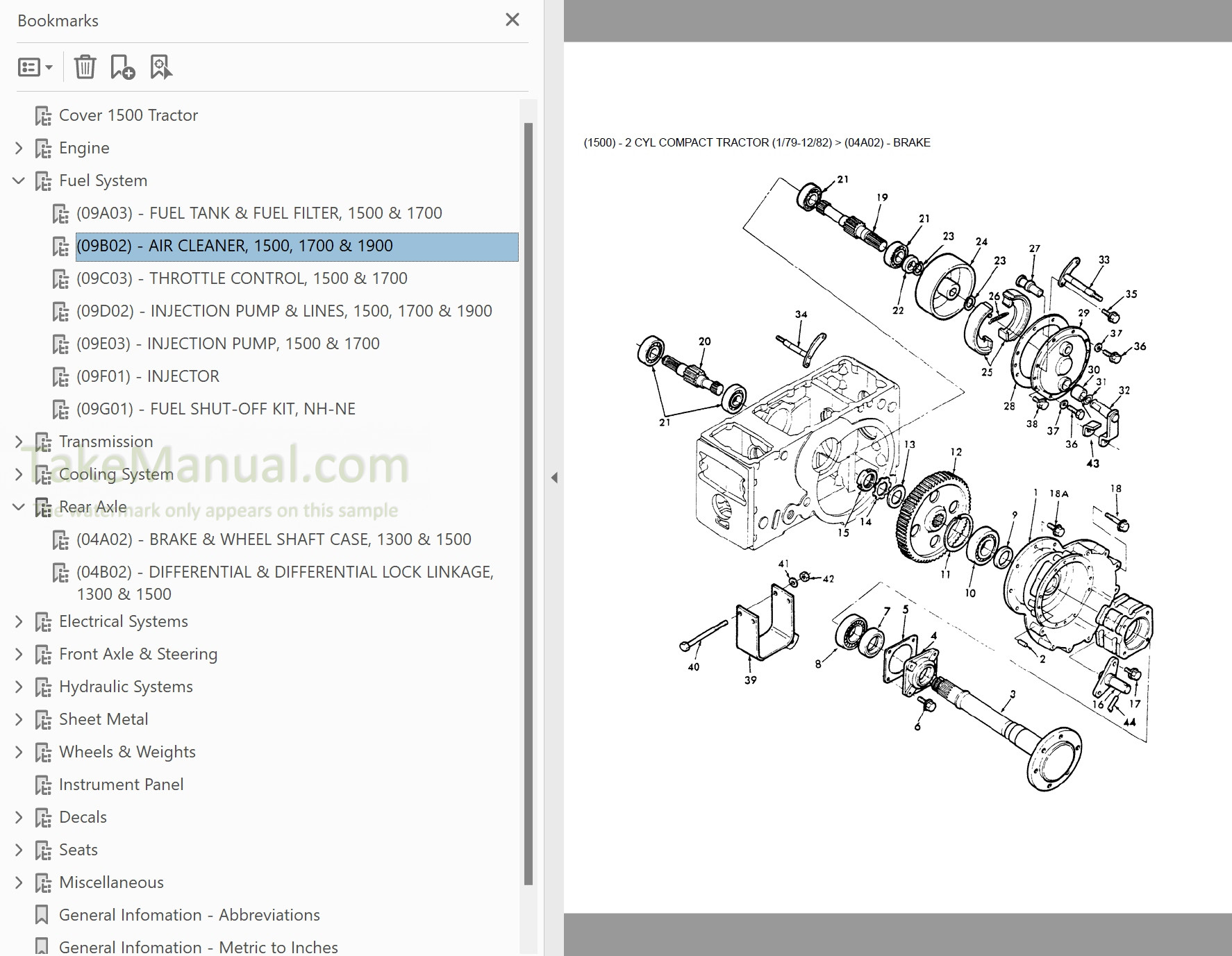 Ford 1500 Parts Manual Tractor PDF