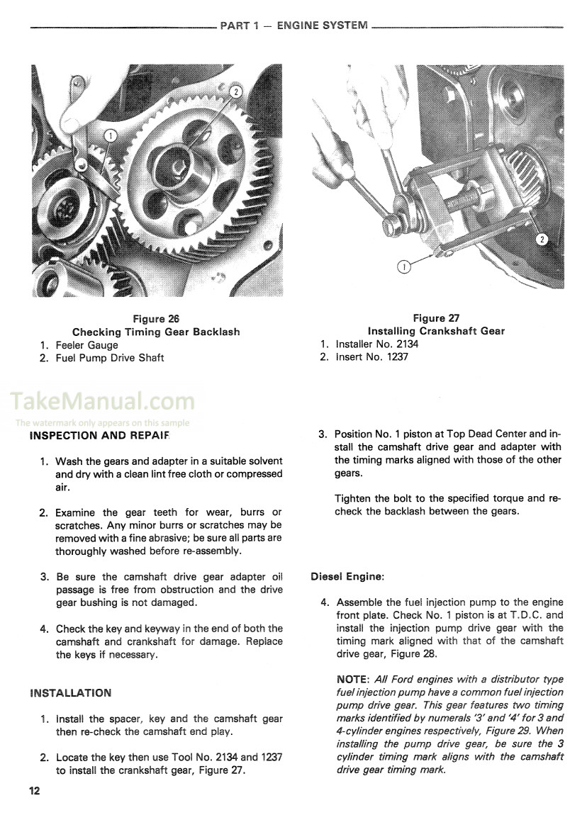 Ford 550 555 Service Manual fo Tractor Loader Backhoe