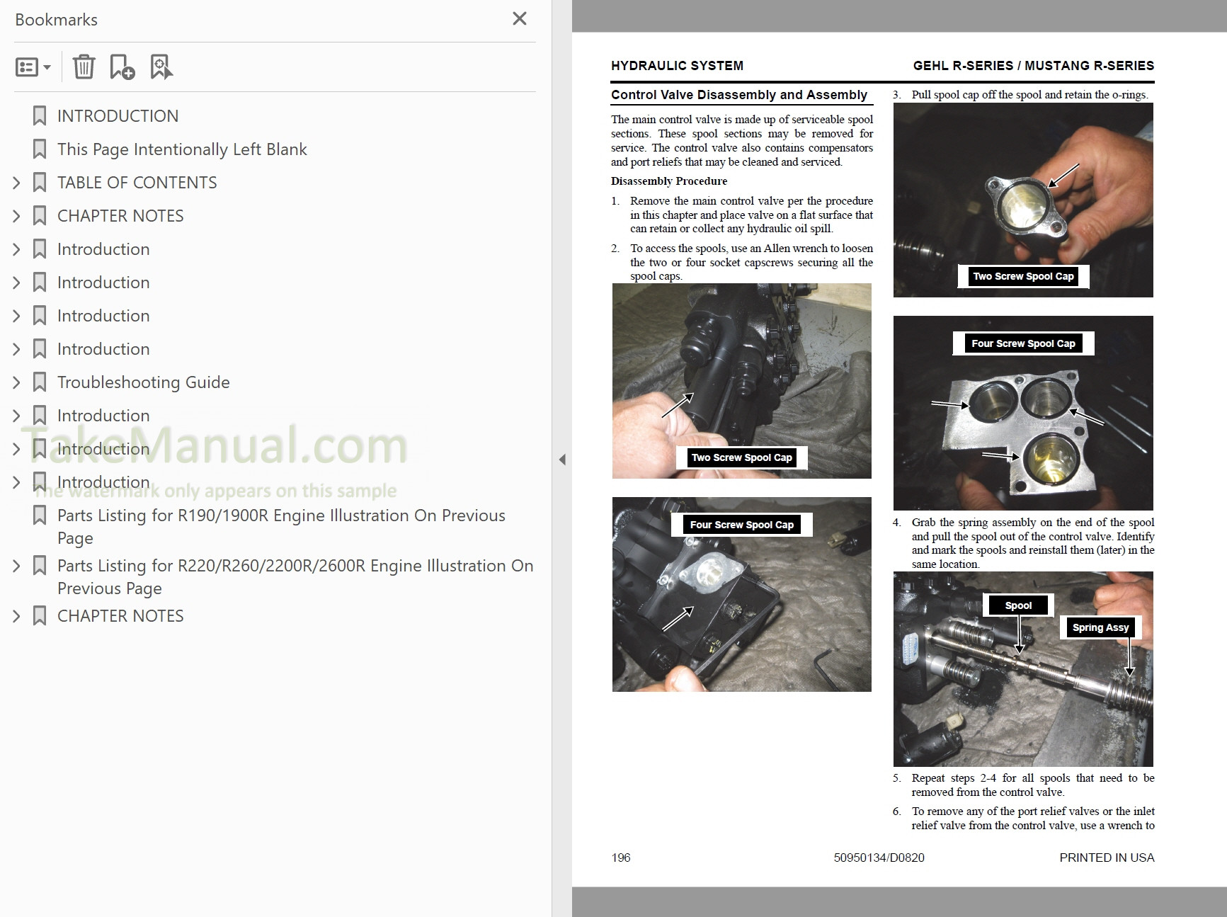 Gehl R190 R220 R260 Manitou Mustang 1900R 2200R 2600R Service Manual ...