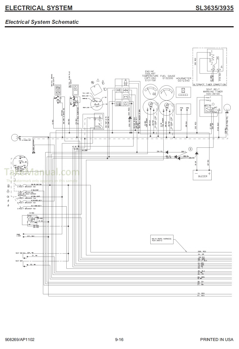 Gehl SL3635 SL3935 Service Manual Skid Steer Loader 908269 PDF