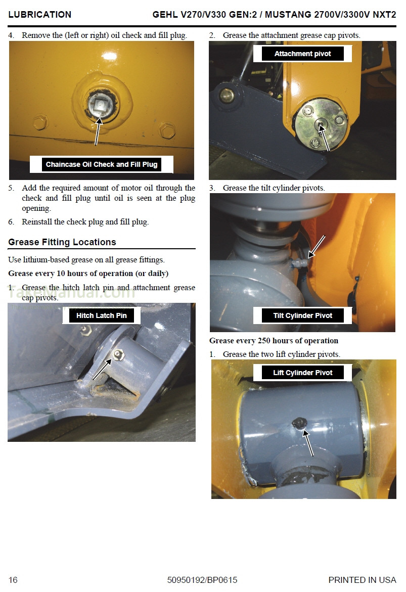 Gehl V270 V330 GEN2 Mustang 2700 3300 NXT2 Serviсe Manual Skid Steer ...