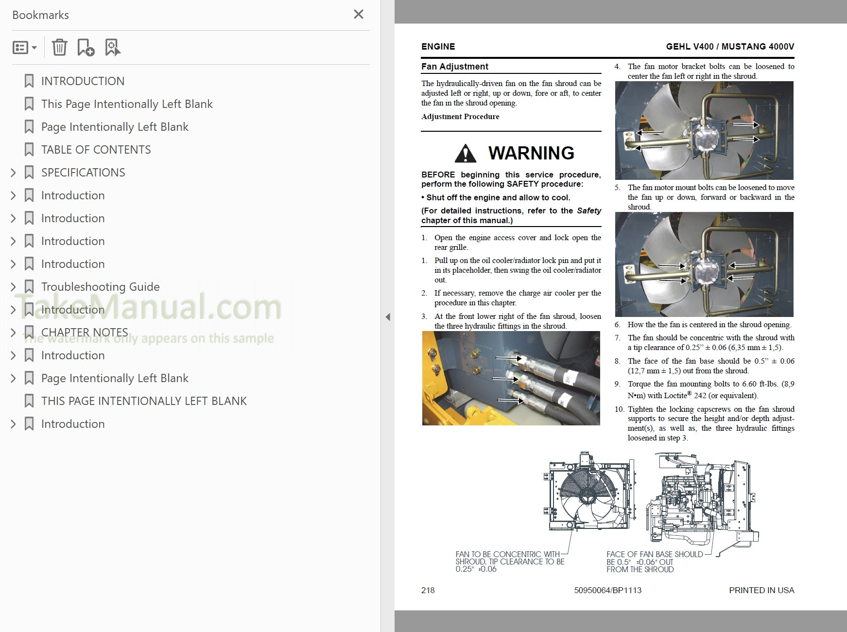 Gehl V400 Mustang 4000V Service Manual Skid Steer Loader 50950064 PDF