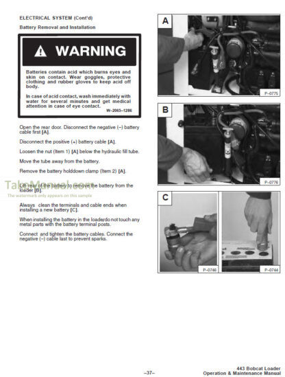 Bobcat 443 Operation & Maintenance Manual Skid Steer Loader ...