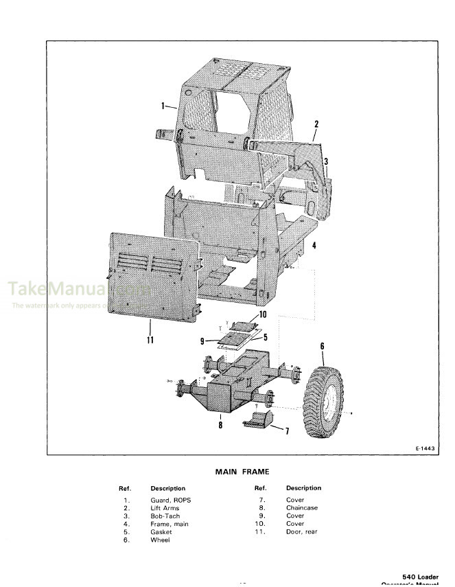 Bobcat 540 Operators Manual Skid Steer Loader – TakeManual.com