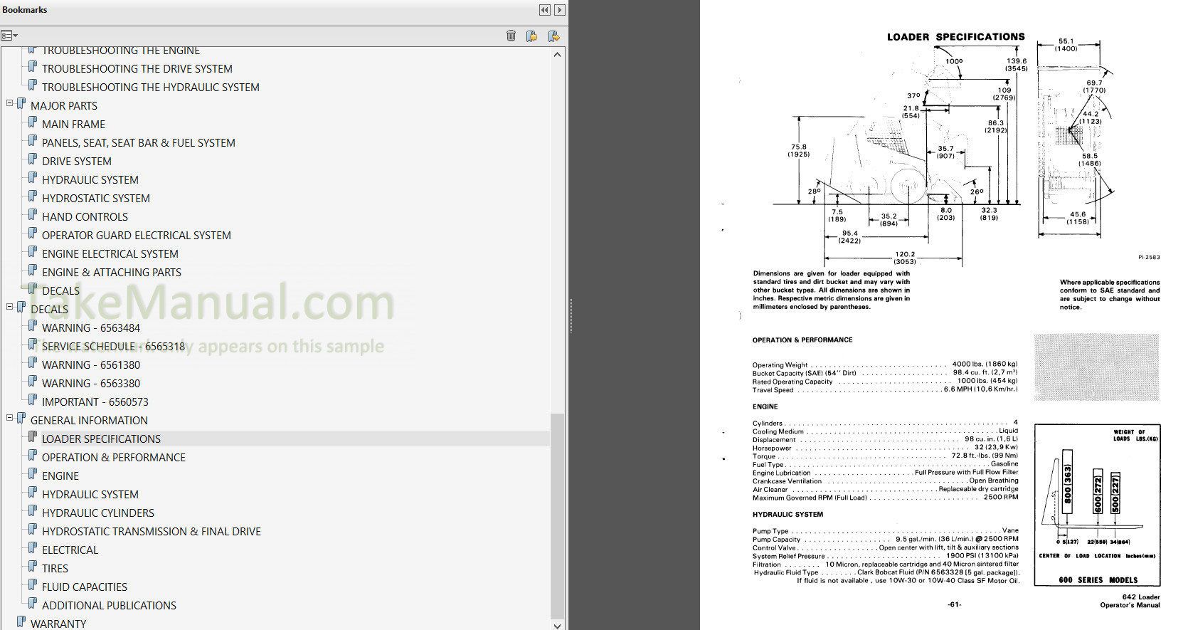 Bobcat 642 Operators Manual Skid Steer Loader 13001-13999 – TakeManual.com