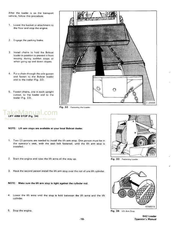 Bobcat 642 Operators Manual Skid Steer Loader 13001-13999 – TakeManual.com