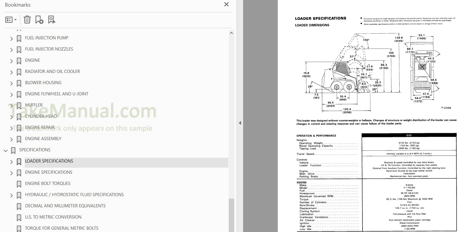 Bobcat 645 Service Manual Skid Steer Loader – TakeManual.com