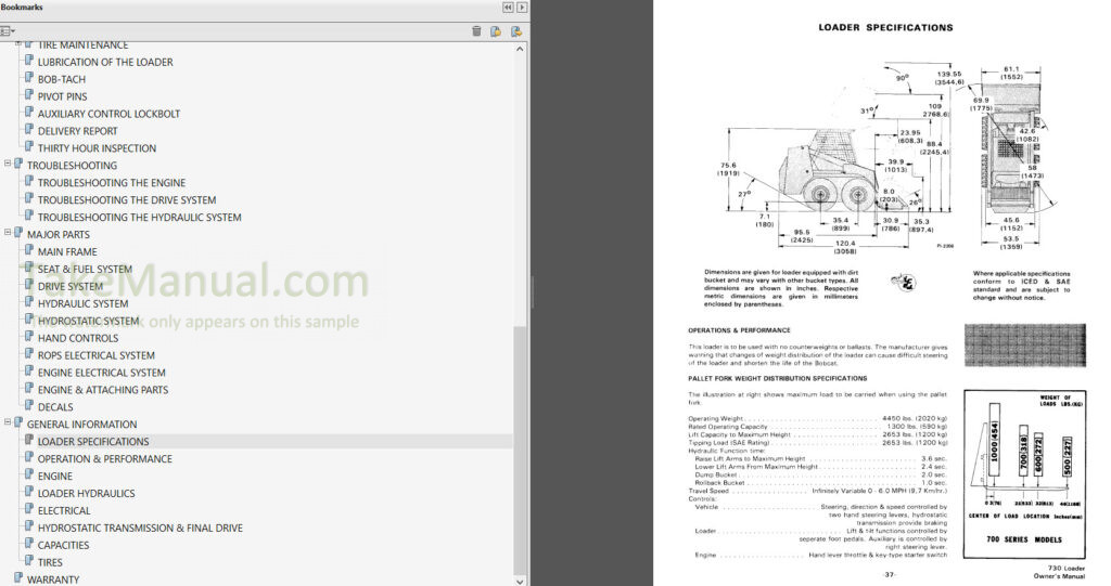 Bobcat 730 Owners Manual Skid Steer Loader – TakeManual.com