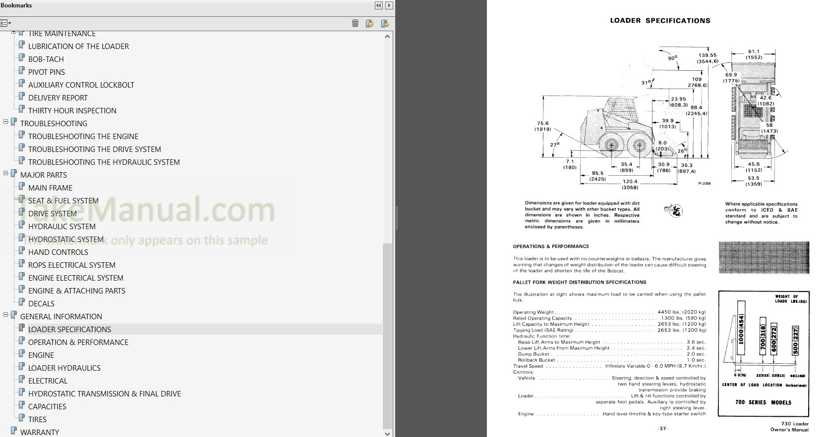 Bobcat 730 Owners Manual Skid Steer Loader – TakeManual.com