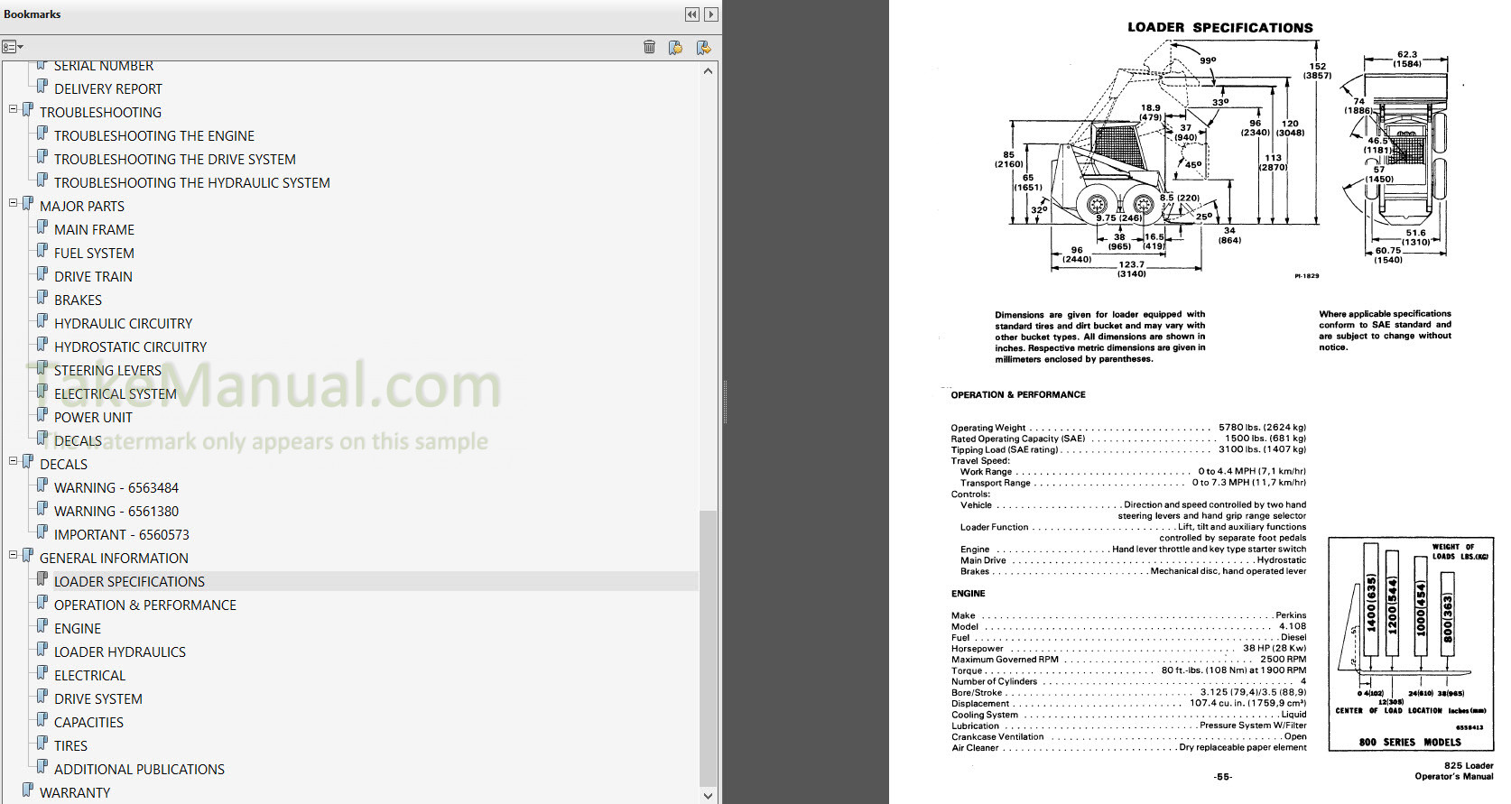 Bobcat 825 Operation & Maintenance Manual Skid Steer Loader 495814001 ...