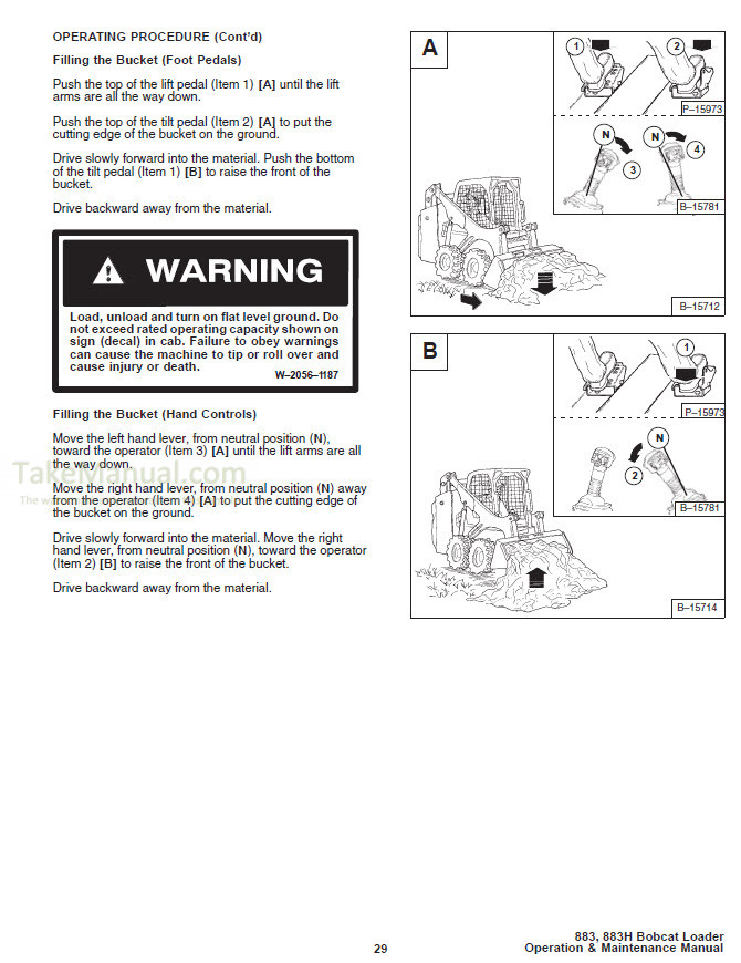 Bobcat 883 883 High Flow Operation & Maintenance Manual Skid Steer ...