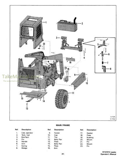 Bobcat 974 975 Operation & Maintenance Manual Skid Steer Loader ...