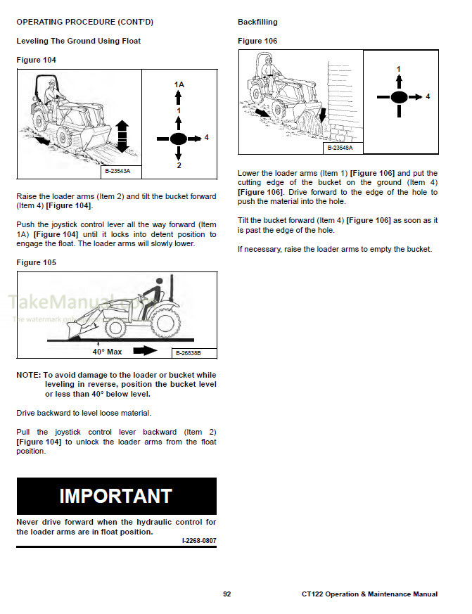 Bobcat CT122 Operation & Maintenance Manual Compact Tractor ABF511001 ...