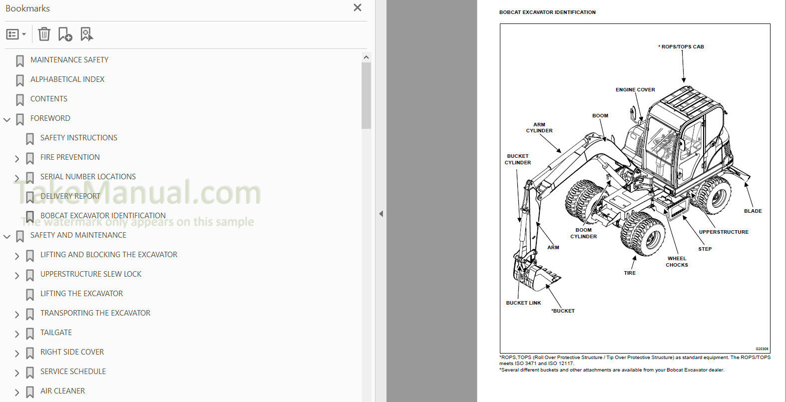 Bobcat E55W Service Manual Excavator AEFB11001- – TakeManual.com