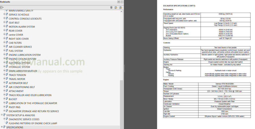 Bobcat E80 Operation & Maintenance Manual Compact Excavator AET311001- – TakeManual.com