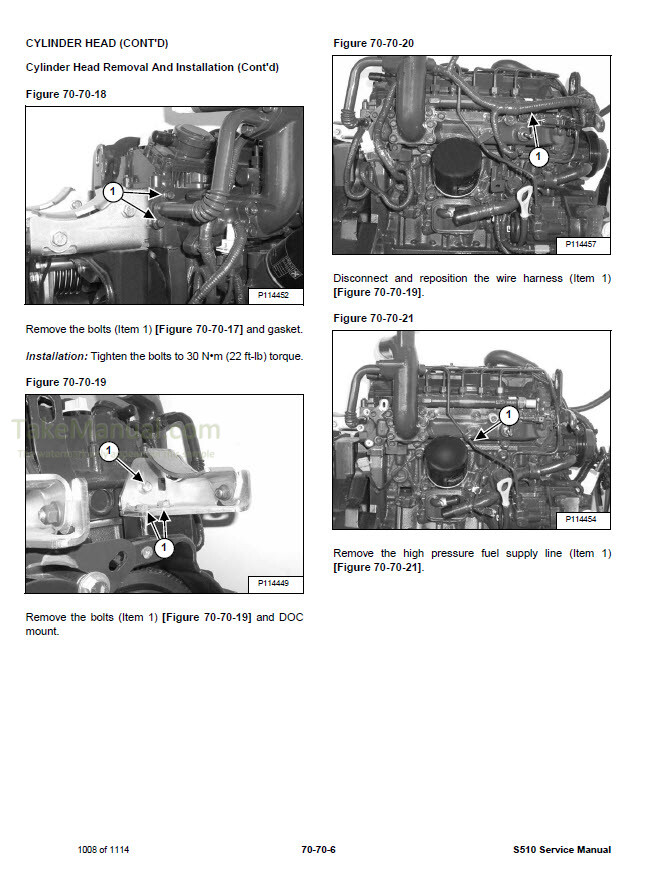 Bobcat S510 Service Manual Skid Steer Loader ALNW11001- B42S11001 ...