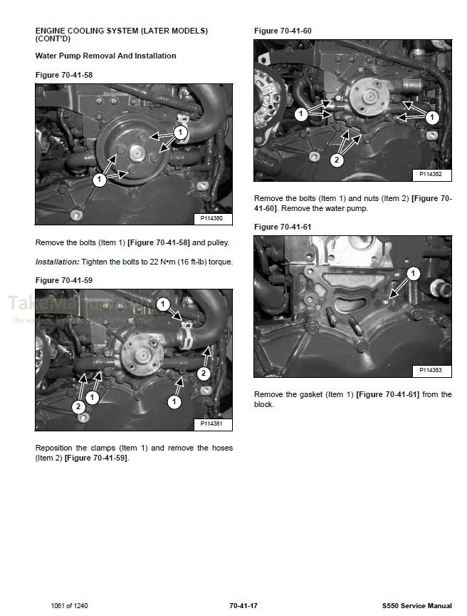 Bobcat S550 Service Manual Skid Steer Loader AHGM11001- B3GY11001 ...
