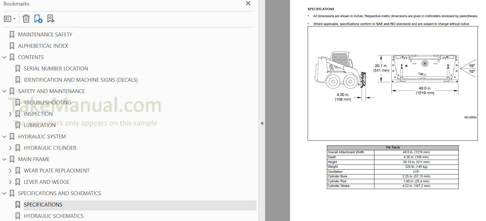 Bobcat Service Manual Tilt-Tatch 224100101- – TakeManual.com