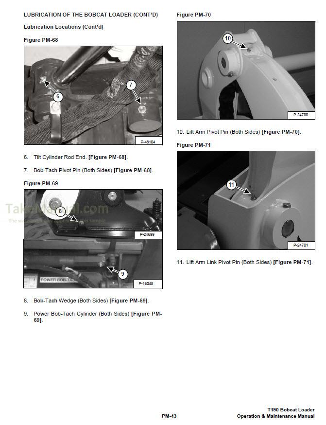 Bobcat T190 Turbo T190 Turbo High Flow Operation & Maintenance Manual ...