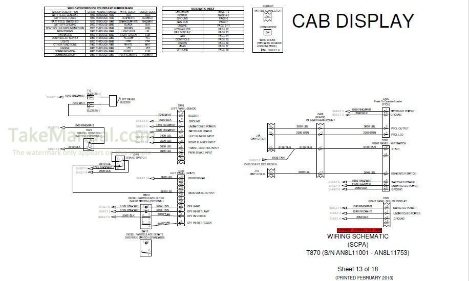 Bobcat T870 Service Manual Compact Track Loader AN8L11001- ATF811001 ...