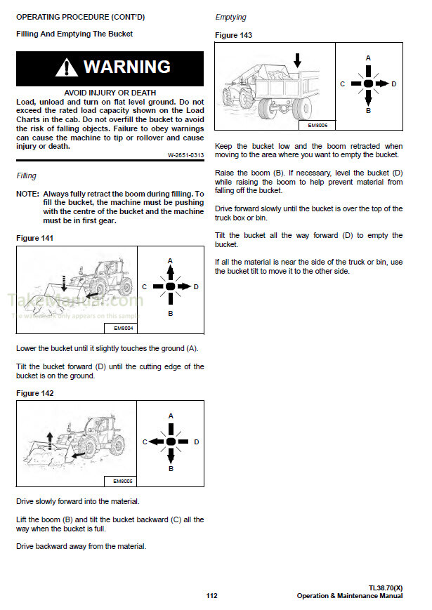 Bobcat TL38.70 TL38.70HF Operation & Maintenance Manual Telescopic ...