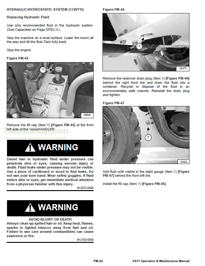 Bobcat Versahandler V417 Operation & Maintenance Manual Telescopic Tool ...