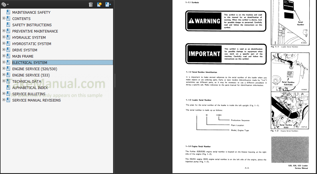 Bobcat 530 533 Service Manual Skid Steer Loader – TakeManual.com