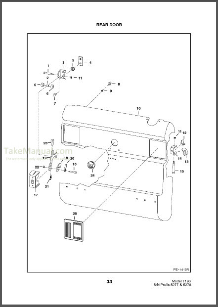 Bobcat T190 Turbo Parts Catalog Skid Steer Loader 6902913 – TakeManual.com