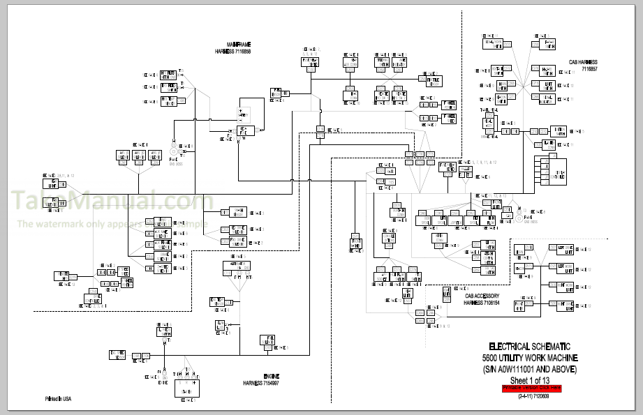 Bobcat Toolcat 5600 Service Manual Utility Work Machine A0W111001 ...