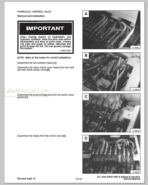 Bobcat X231 Service Repair Manual Excavator -508911999 – TakeManual.com
