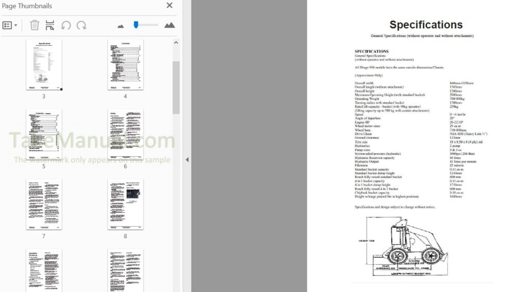 Dingo 950 Maintenance And Reference Guide Mini Loader – TakeManual.com