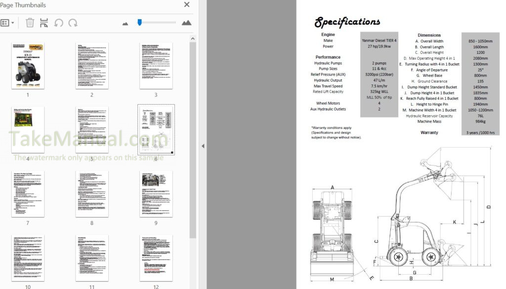 Dingo K9-D Operation And Maintenance Manual Mini Loader – TakeManual.com