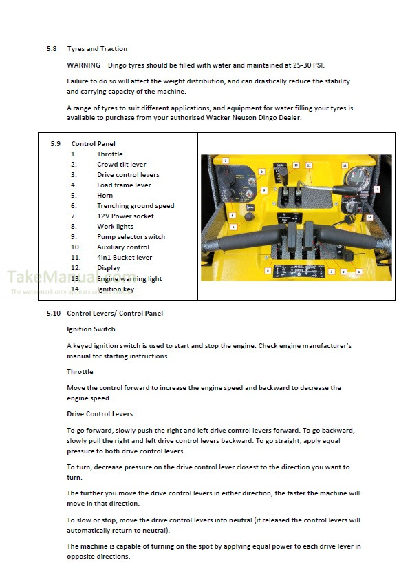Dingo SM440-31W SM440-31T Operation And Maintenance Manual Mini Loader ...