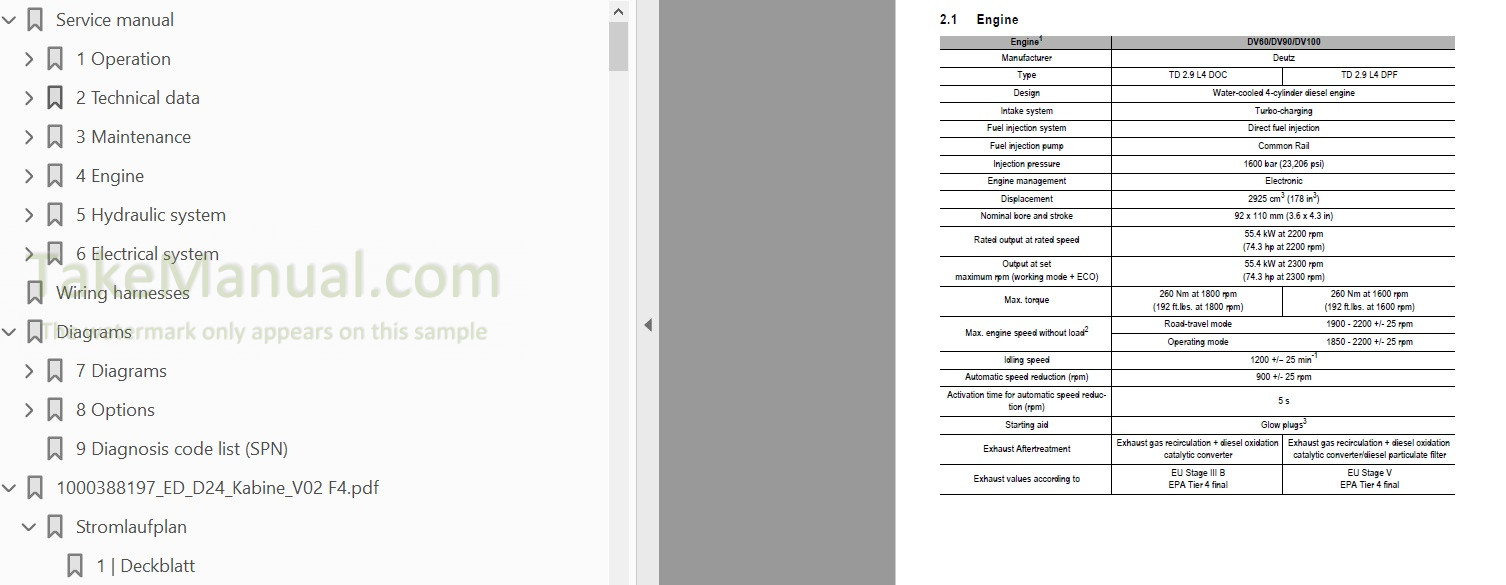 Wacker-Neuson DV60 DV90 DV100 Service Manual Dumper – TakeManual.com