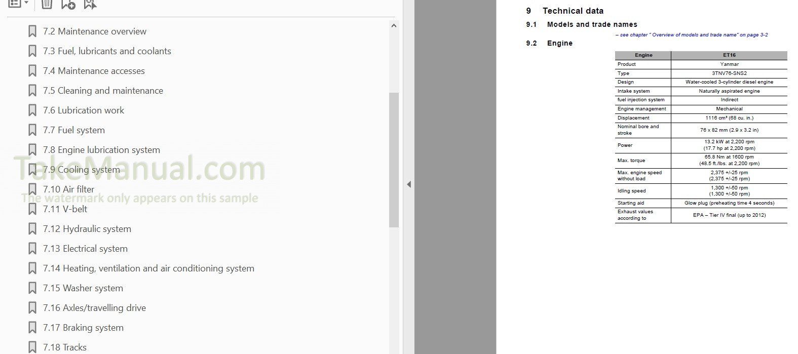 Wacker-Neuson ET16 Operators Manual Track Excavator – TakeManual.com