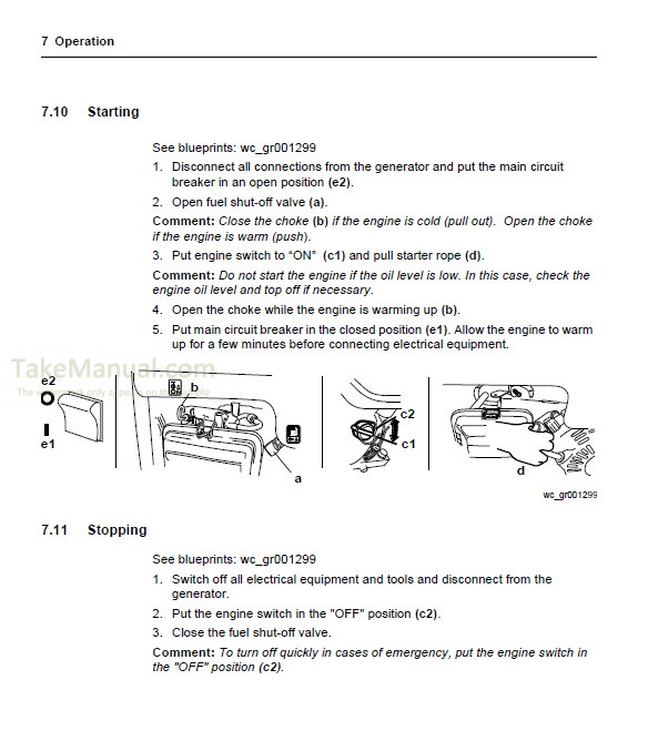 Wacker-Neuson GV7000A GV7003A Operators Manual Portable Generator – TakeManual.com