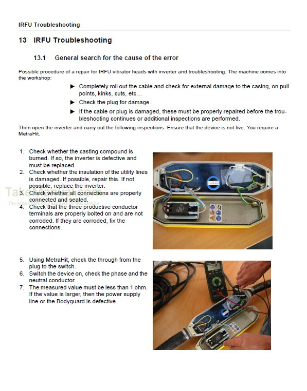 Wacker-Neuson IREN IRFU 38 45 57 65 Repair Manual Internal Vibrator ...
