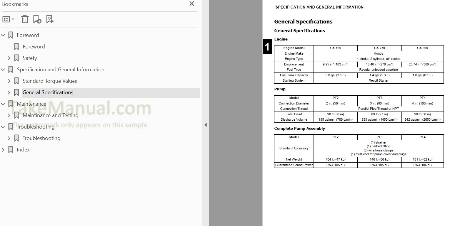 Wacker-Neuson PT2 PT3 PT4 Service Manual Trash Pump – TakeManual.com