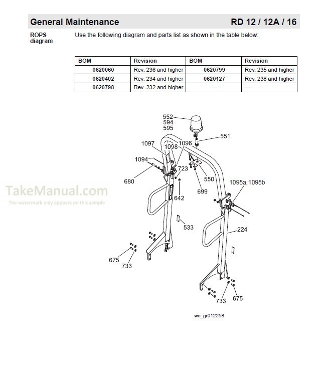 Wacker-Neuson RD12 RD12A RD16 Operators Manual Ride On Roller ...