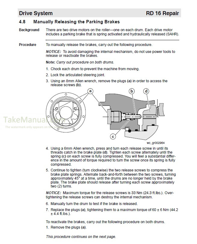 Wacker-Neuson RD16 RD16IRH Repair Manual Roller – TakeManual.com