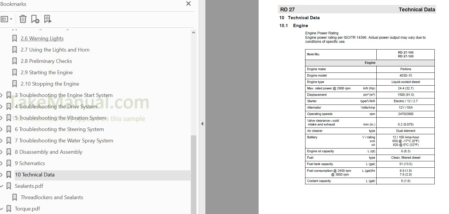 Wacker-Neuson RD27-100 RD27-120 Repair Manual Roller – TakeManual.com