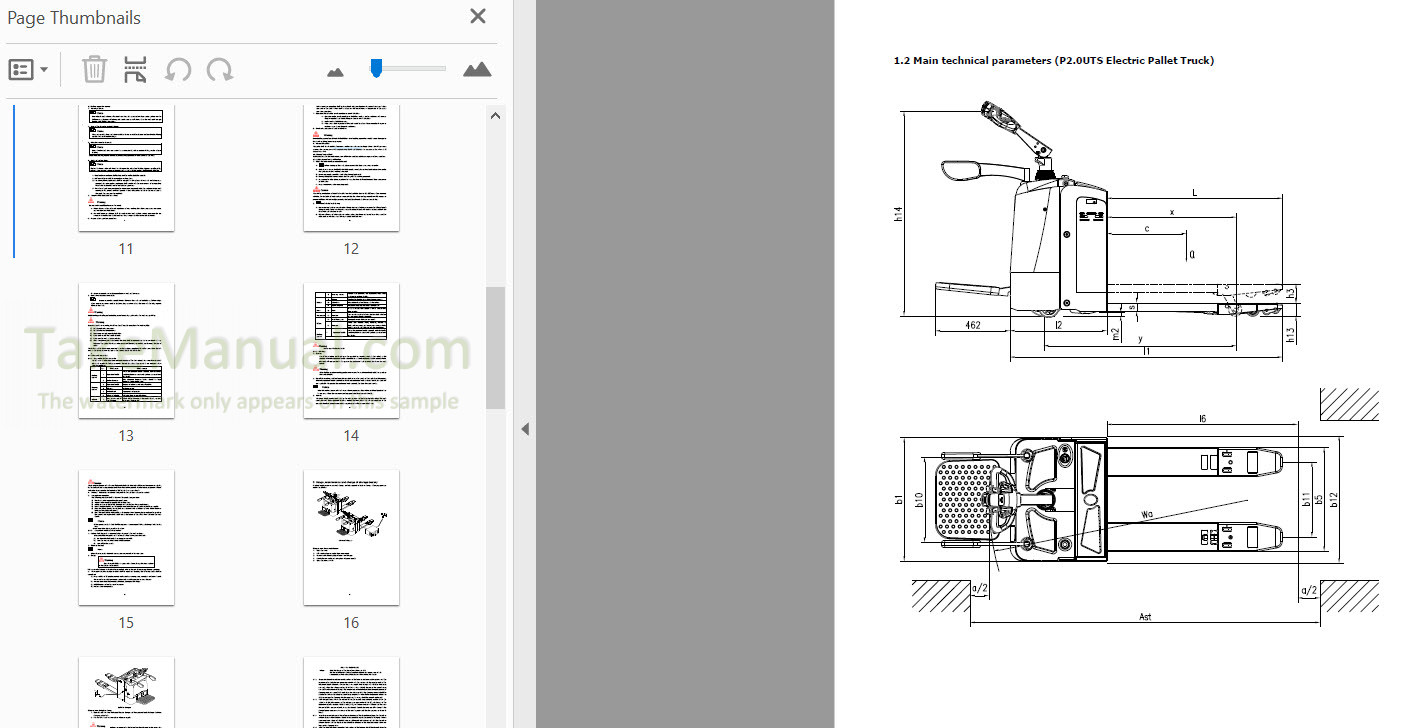 Hyster P2.0UTS A3B1 Operation Manual Electric Pallet Truck 4257499 ...