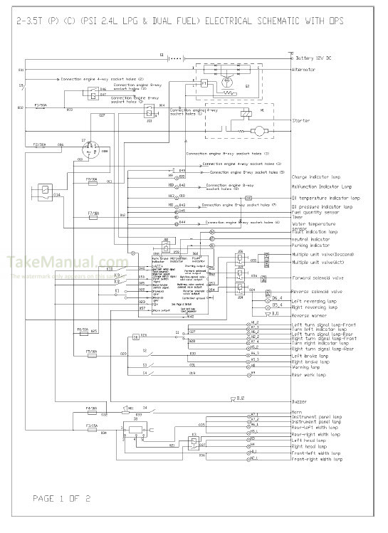 Utilev UT25P To UT30C Service Manual Forklift Truck 76002089 ...