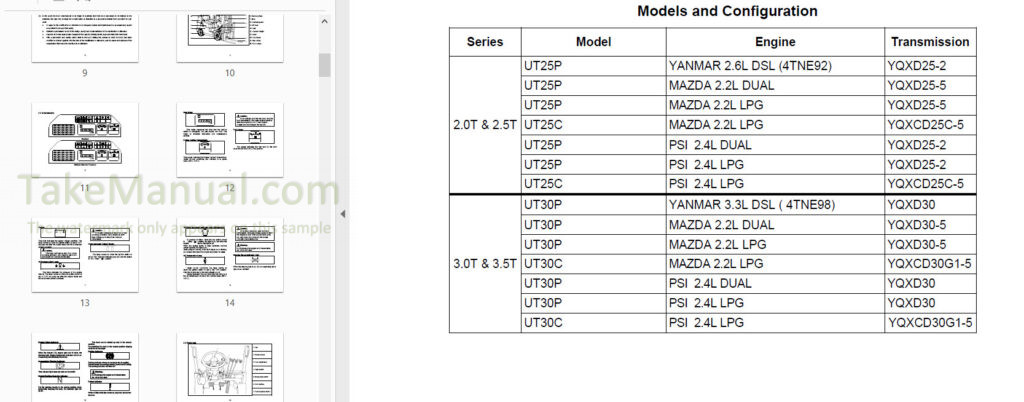 Utilev UT25P UT25C UT30P UT30C Operation And Maintenance Manual ...
